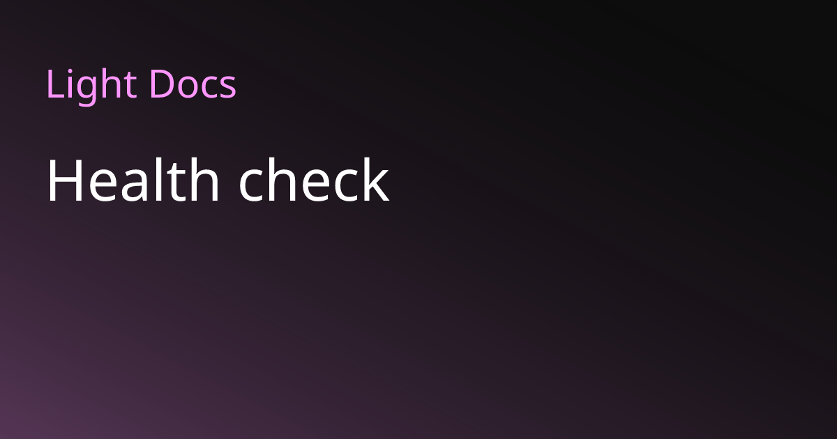 Health check