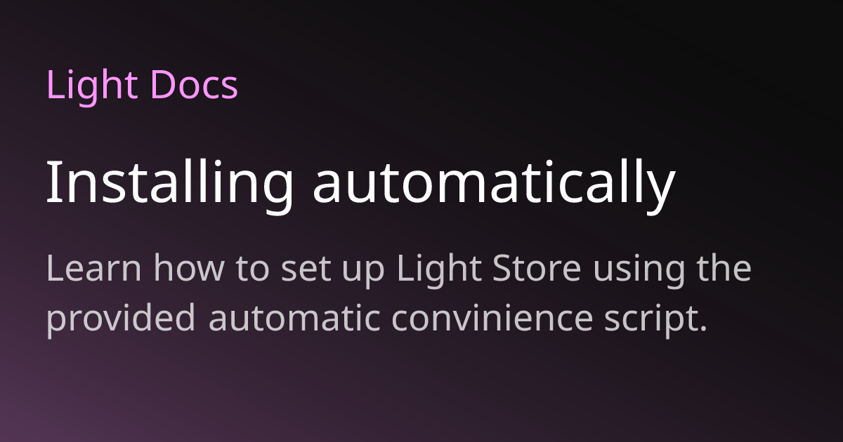 Installing automatically