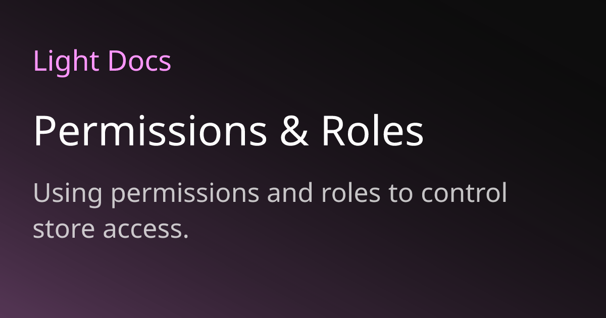 Permissions & Roles