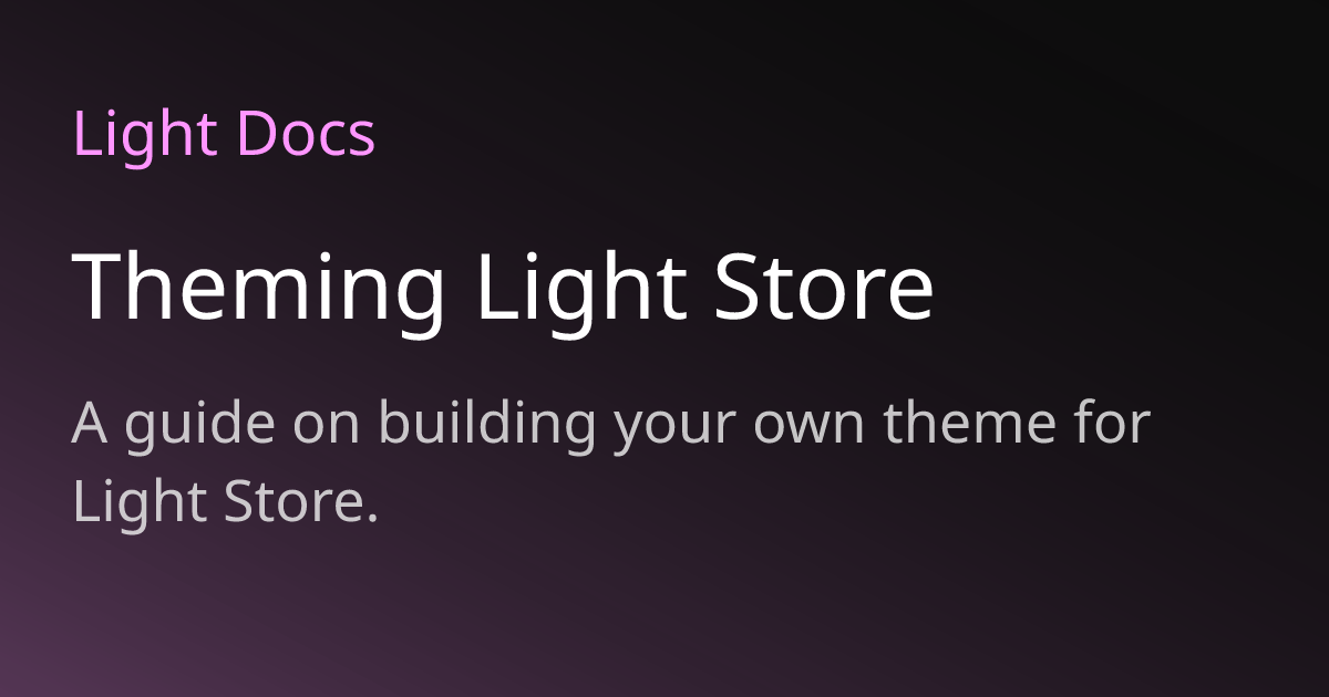 Theming Light Store